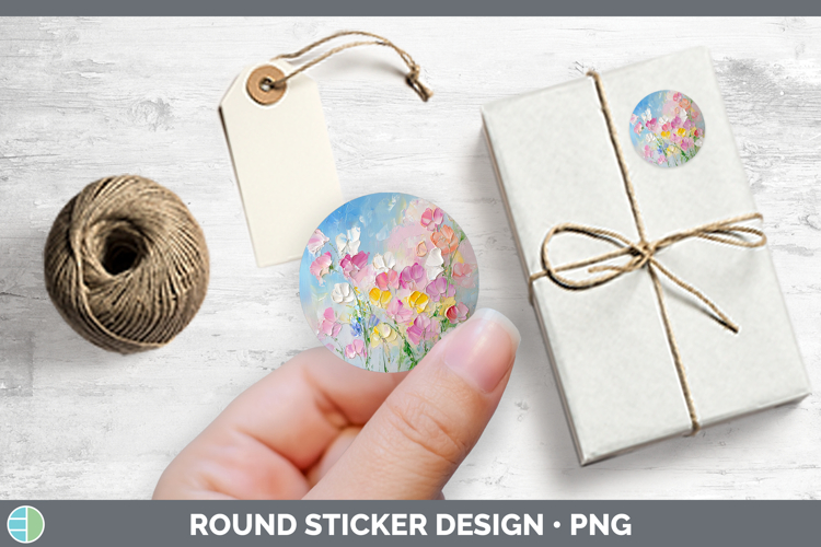 BS04 Thick Paint Sweet Pea Stickers | Round Labels Designs