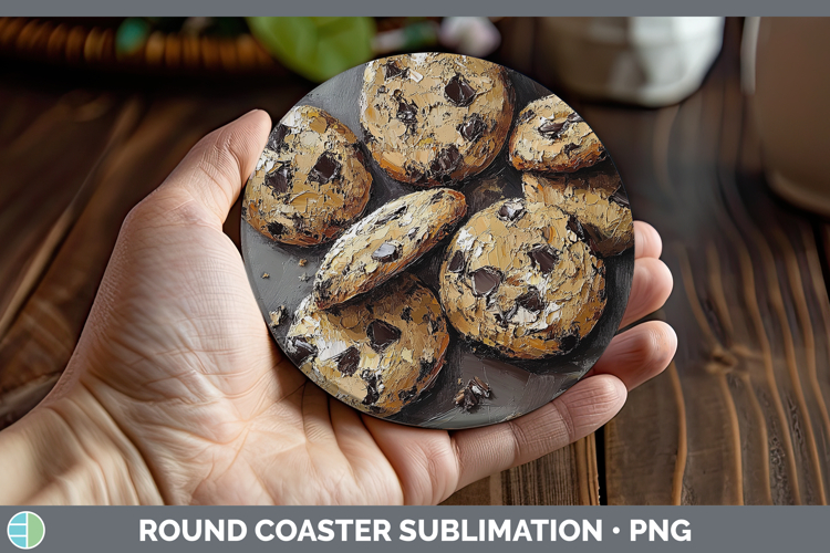 BS05 Thick Paint Cookies Round Coaster Sublimation Coaster D