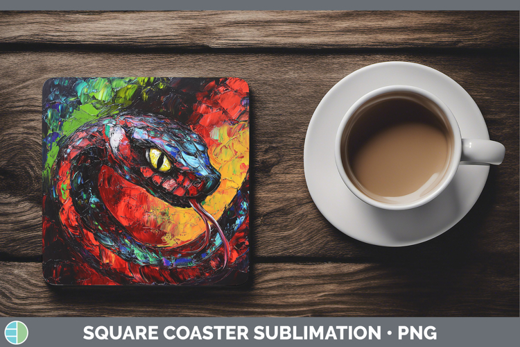 BS05 Thick Paint Snake Square Coaster Sublimation Coaster De