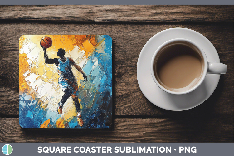 BS06 Thick Paint Basketball Square Coaster Sublimation Coast