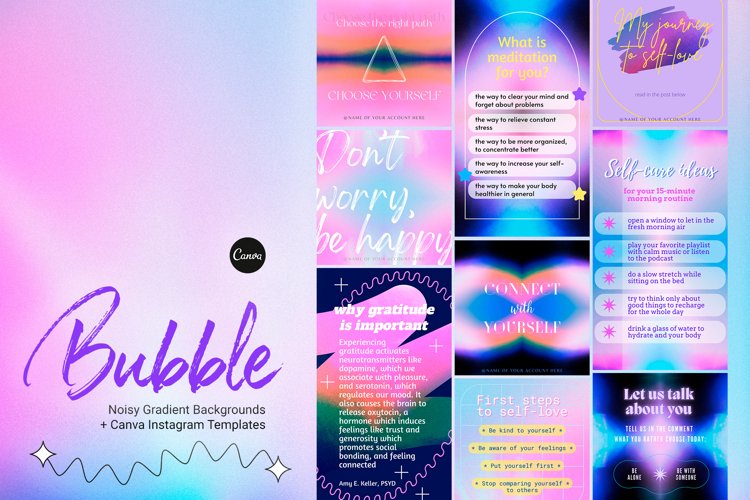 BUBBLE Canva templates for Instagram | motivational quotes