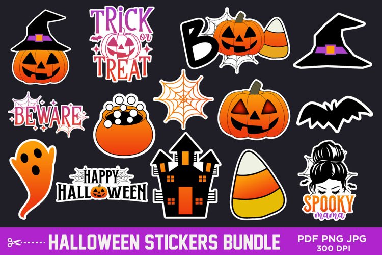 Halloween Stickers Bundle | Halloween Sublimation
