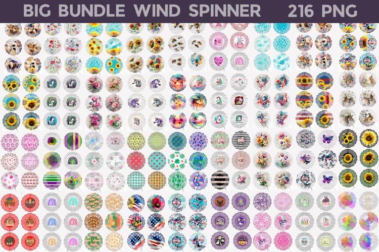 Wind Spinner Designs | Sublimation Design Bundle