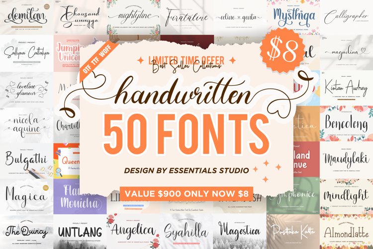 Best Sellers Font Bundle - Ultimate 50 Crafting (2053391)
