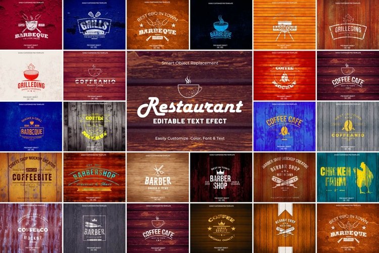 24 Restaurant Editable Text Bundle