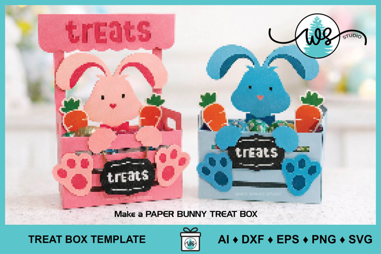 Bunny Treat Box SVG Template | Easter Candy Box