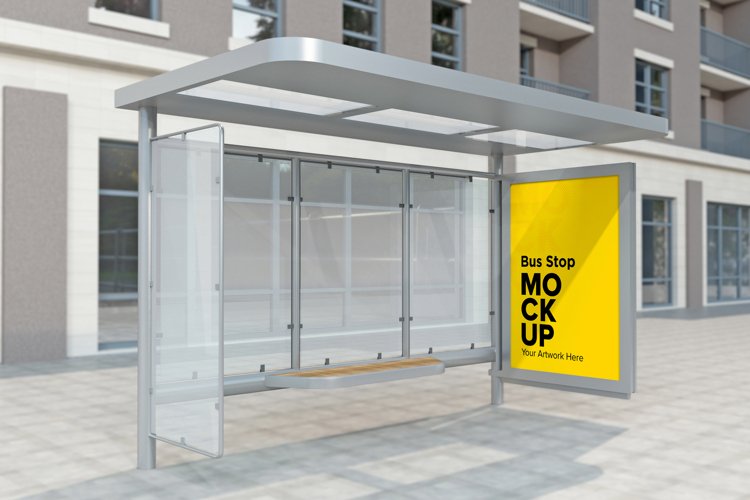 City Bus Stop Road Sign mockup (2386615)