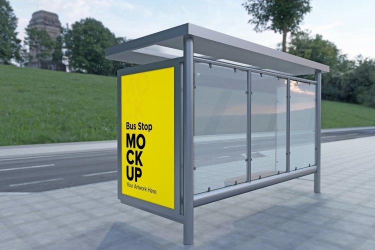 City Bus Stop Road Sign mockup (2386621)