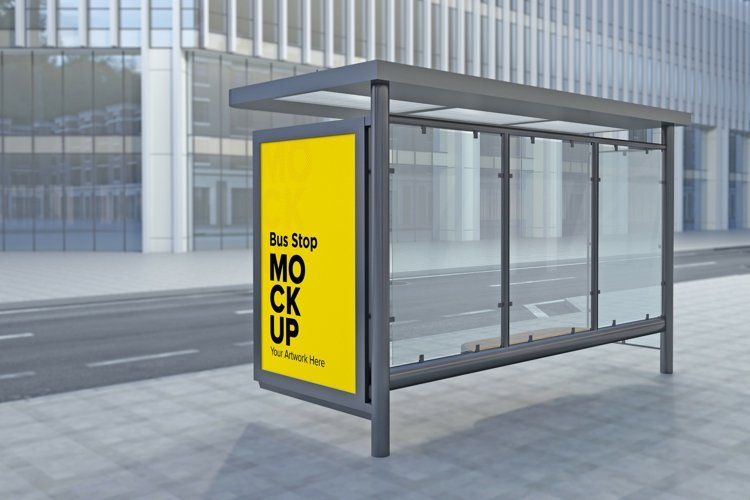 City Bus Stop Road Sign mockup (2386628)