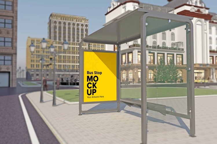 City Bus Shelter Outdoor Advertising Signage (2386641)
