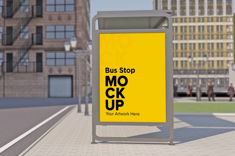 City Bus Stop Road Sign mockup (2386651)