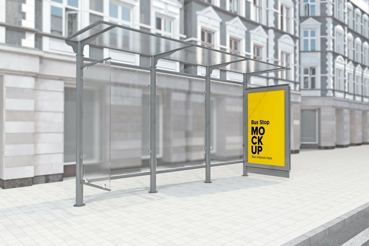 City Bus Stop Road Sign mockup (2386674)