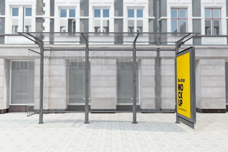 City Bus Stop Road Sign mockup (2386677)