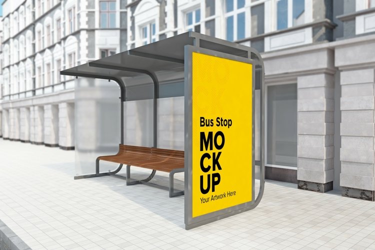 City Bus Stop Road Sign mockup (2386685)