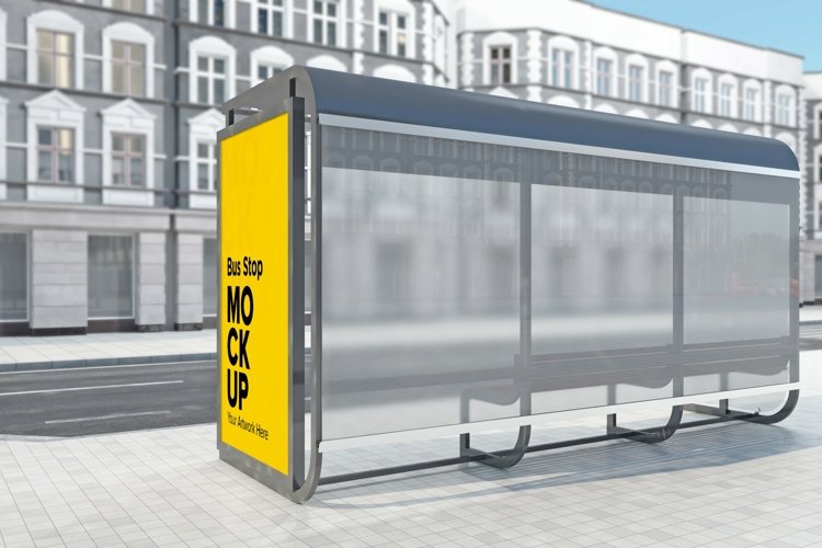City Bus Stop Road Sign mockup (2386689)
