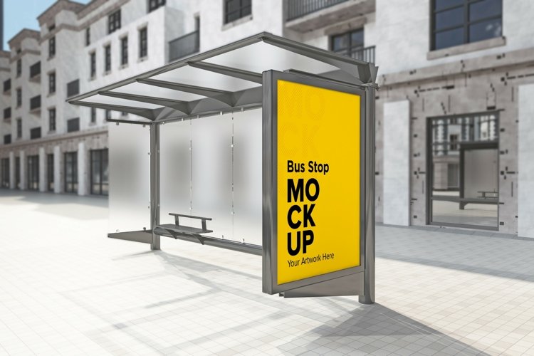 City Bus Stop Road Sign mockup (2386692)