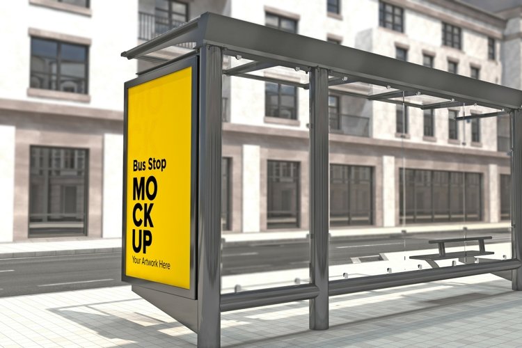 City Bus Stop Road Sign mockup (2386696)