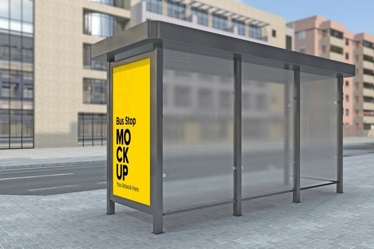 City Bus Stop Road Sign mockup (2386705)