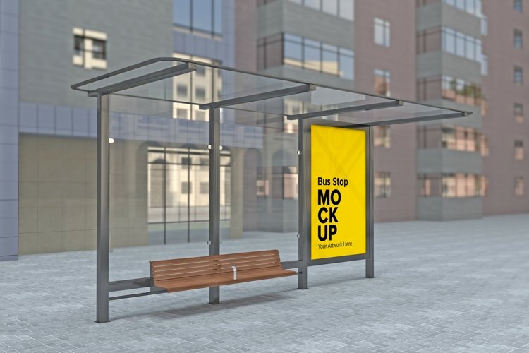 City Bus Stop Road Sign mockup (2386707)