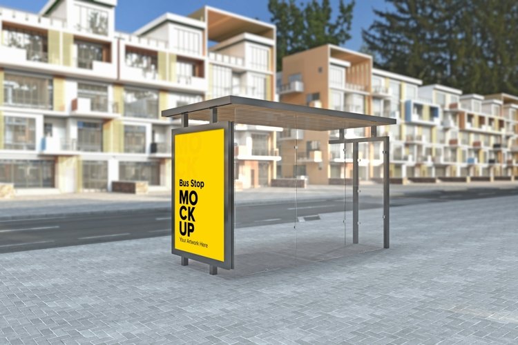 City Bus Stop Road Sign mockup (2386722)