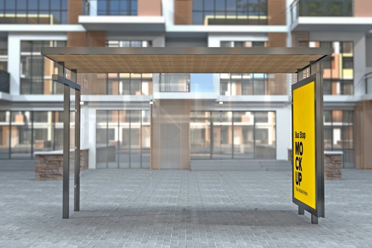 City Bus Stop Road Sign mockup (2386724)