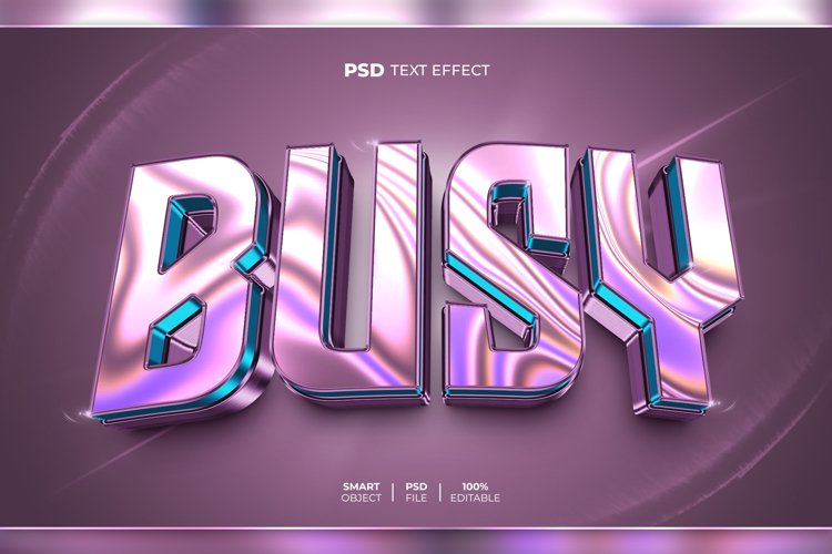 Busy 3D editable text effect