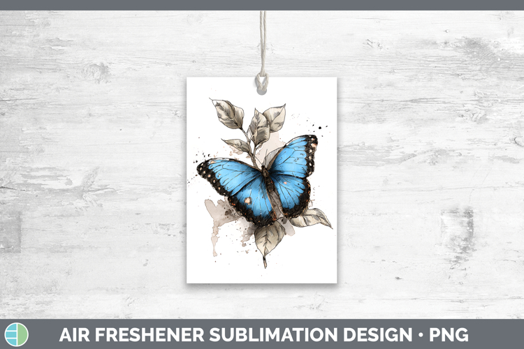 Blue Morpho Butterflies Sketch Air Freshener Sublimation Des