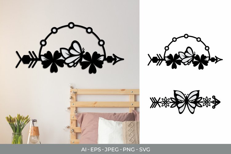 Beautiful Tribal Arrow with Butterfly and Flowers Set