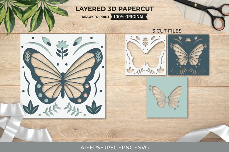 Layered Paper Art | 3D, Template, Cricut, Free | Design Bundles