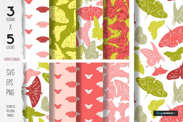 Butterfly seamless pattern bundle spring summer mood