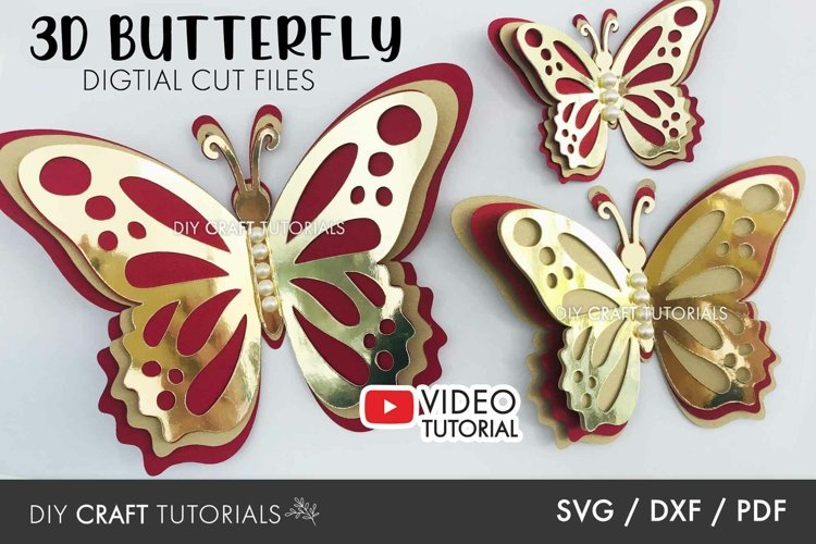 3D Butterflies SVG