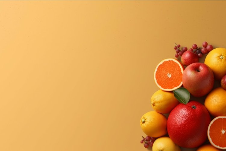 Abstract fruit sunny background. Generate Ai