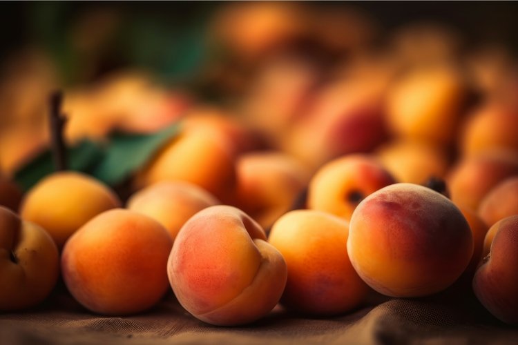 Apricots fresh fruits. Generate Ai