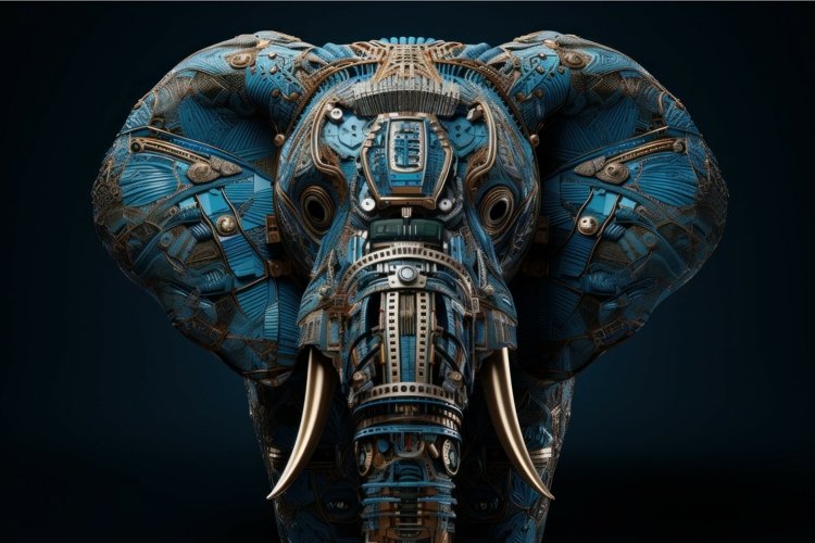 Creative Ai elephant head. Generate Ai