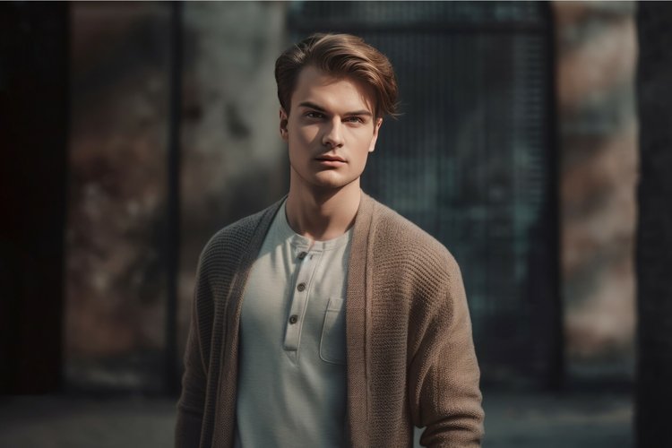 Attractive Caucasian man portrait. Generate ai