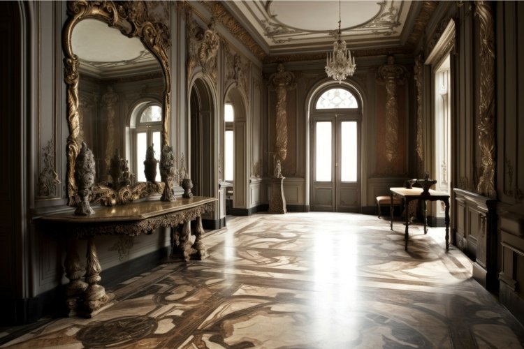 Baroque interior living. Generate Ai