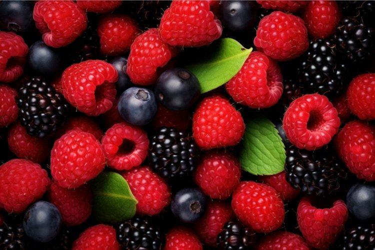 Fresh Berries red fruits mix. Generate Ai
