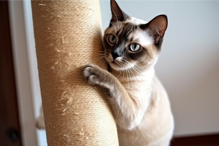Cat scratching post. Generate Ai