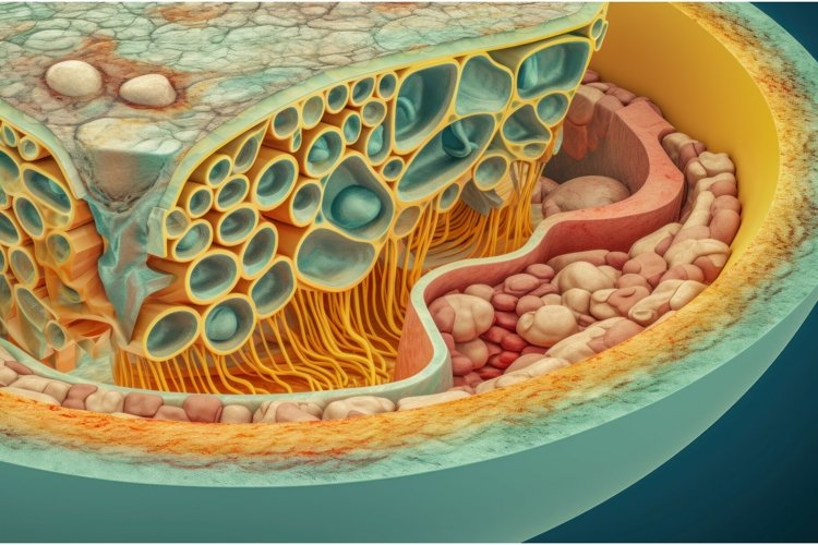 Cell structure digital art. Generate AI