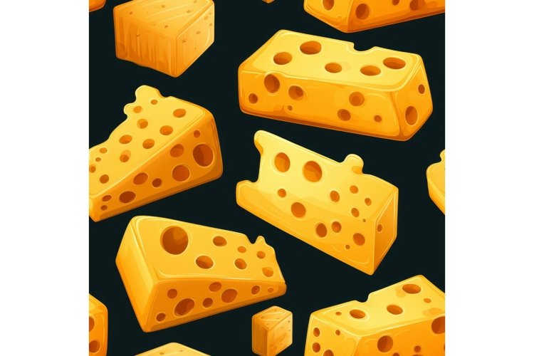 Cheese swiss seamless pattern. Generate Ai