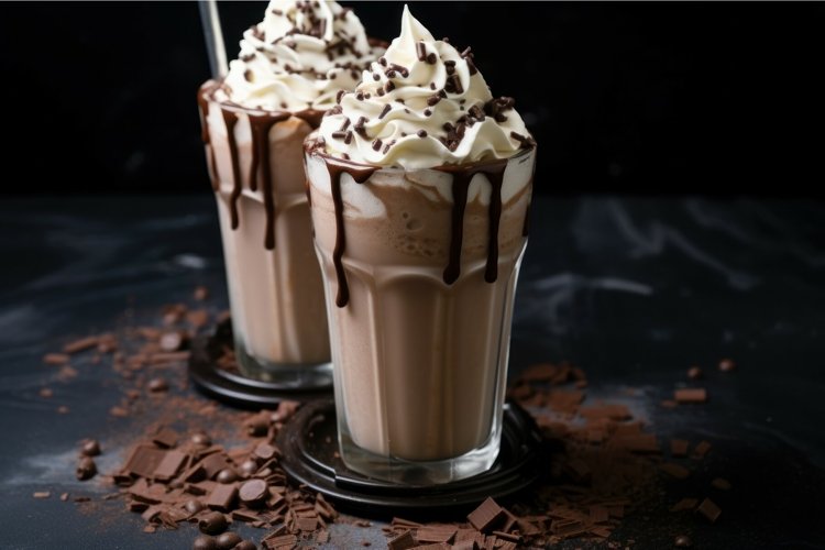 Creamy Chocolate milkshake. Generate Ai
