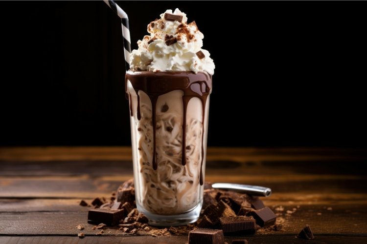 Refreshing Chocolate milkshake. Generate Ai