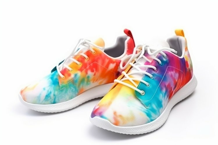 Colored sneaker watercolor. Generate Ai