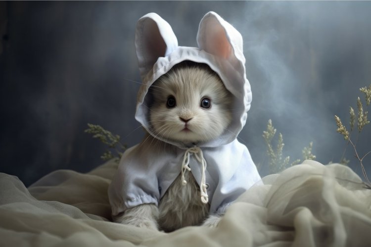 Playful Cute baby rabbit. Generate Ai (3757683)