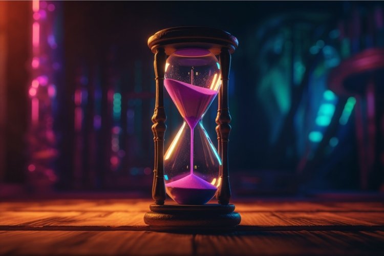 Cyberpunk hourglass. Generate AI