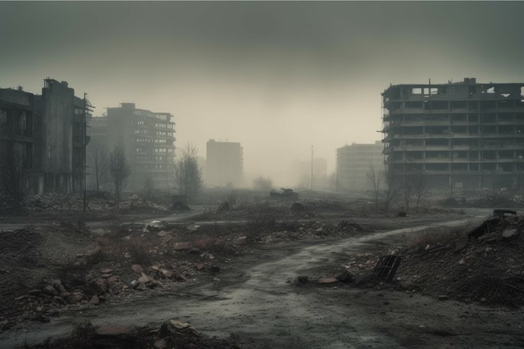 Desolate city. Generate Ai