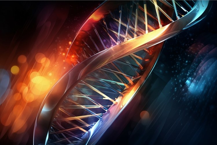 Dna concept colors molecule. Generate Ai