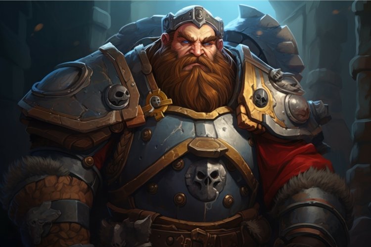 Sturdy Dwarf paladin man. Generate Ai