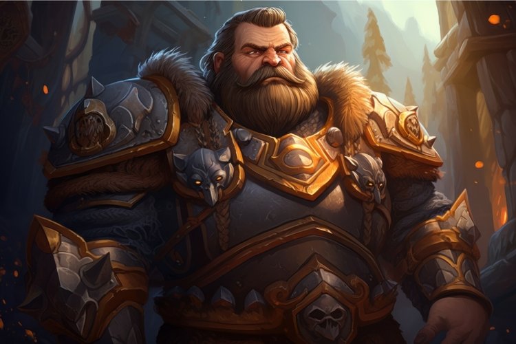 Hearty Dwarf paladin man. Generate Ai