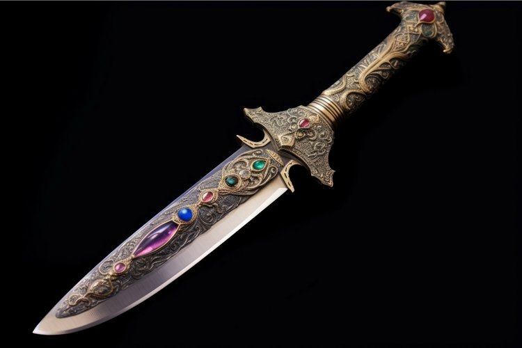 Exotic short sword blade. Generate Ai